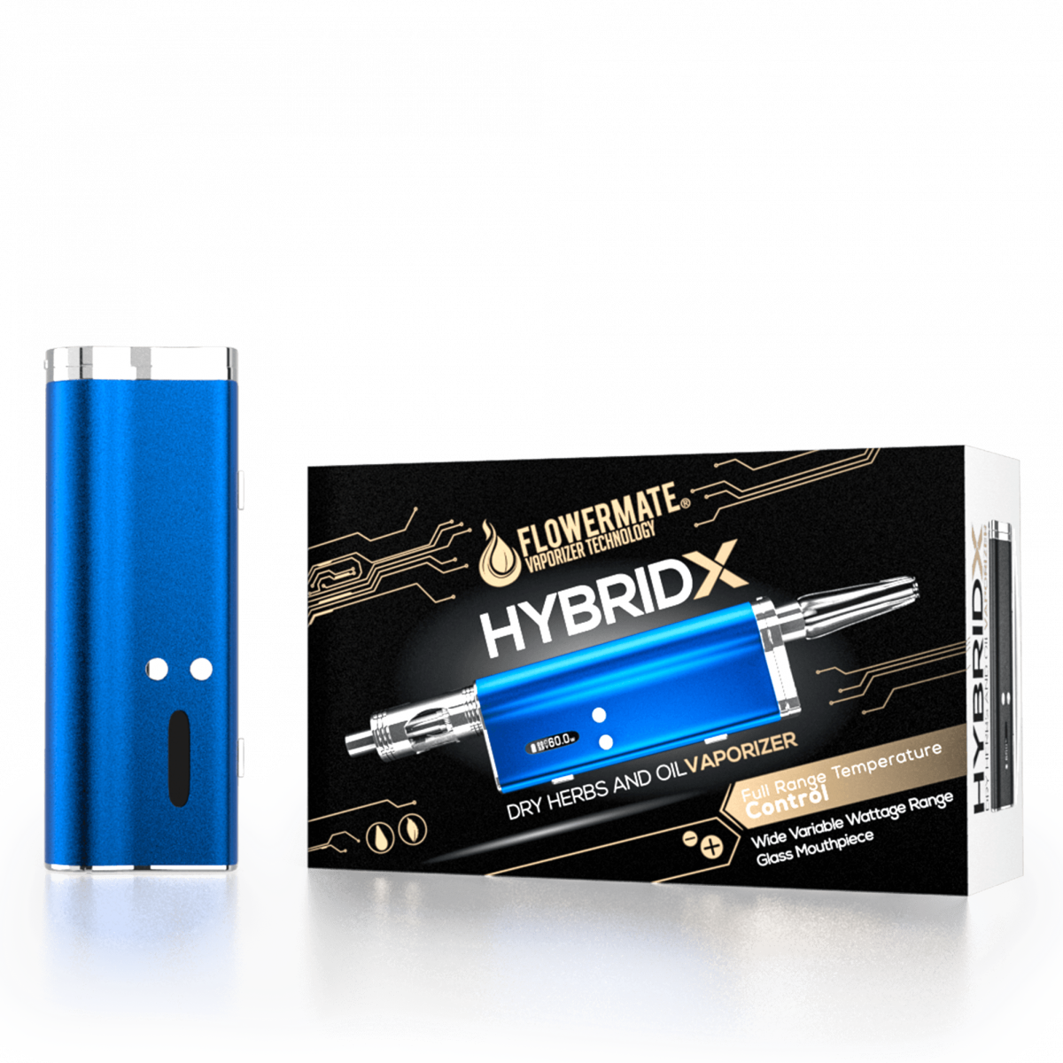 Buy Flowermate Hybrid X - Dry Herb & Oil Vaporizer Vape Box Mod Kit
