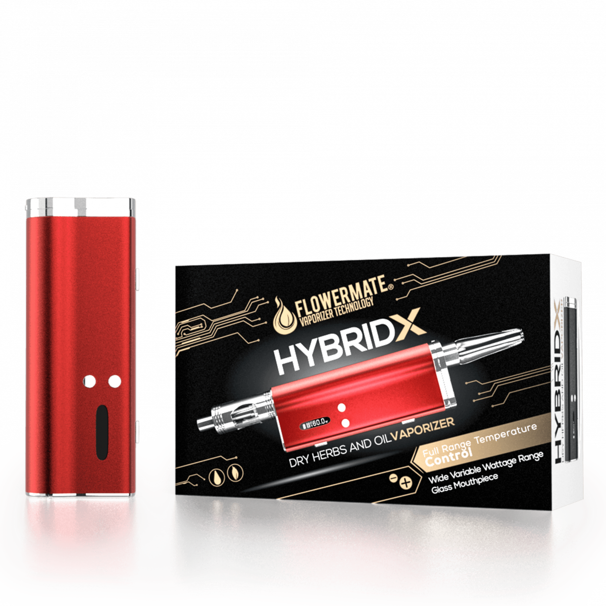 Buy Flowermate Hybrid X - Dry Herb & Oil Vaporizer Vape Box Mod Kit